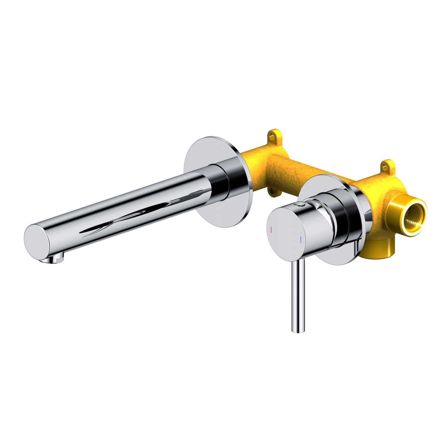 Circular Wall Concealed basin mixer 180mm spout AT090215 – aquavitbath