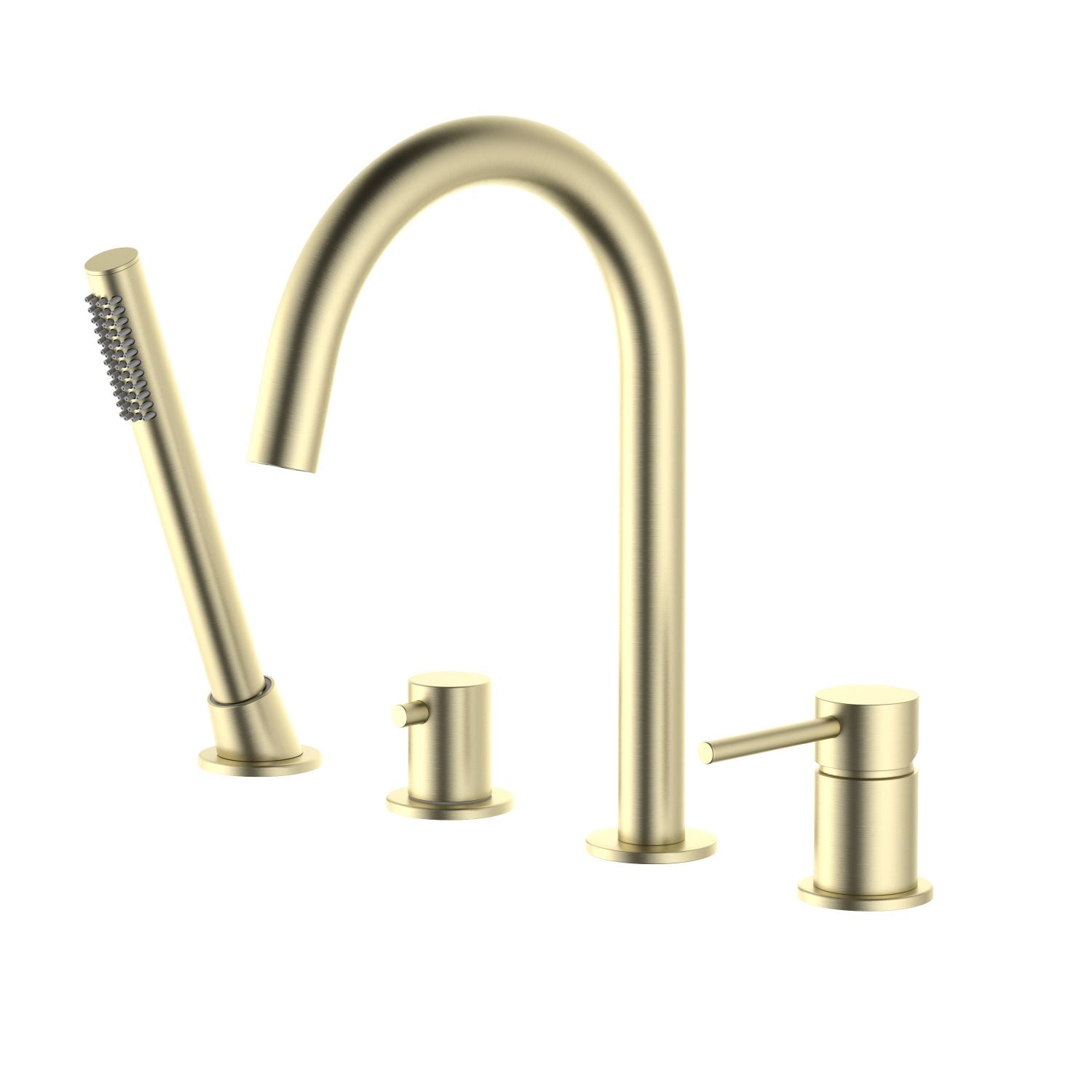 Circular 4-holes Desk mounted Bathtub Faucet with brass hand shower TF – aquavitbath