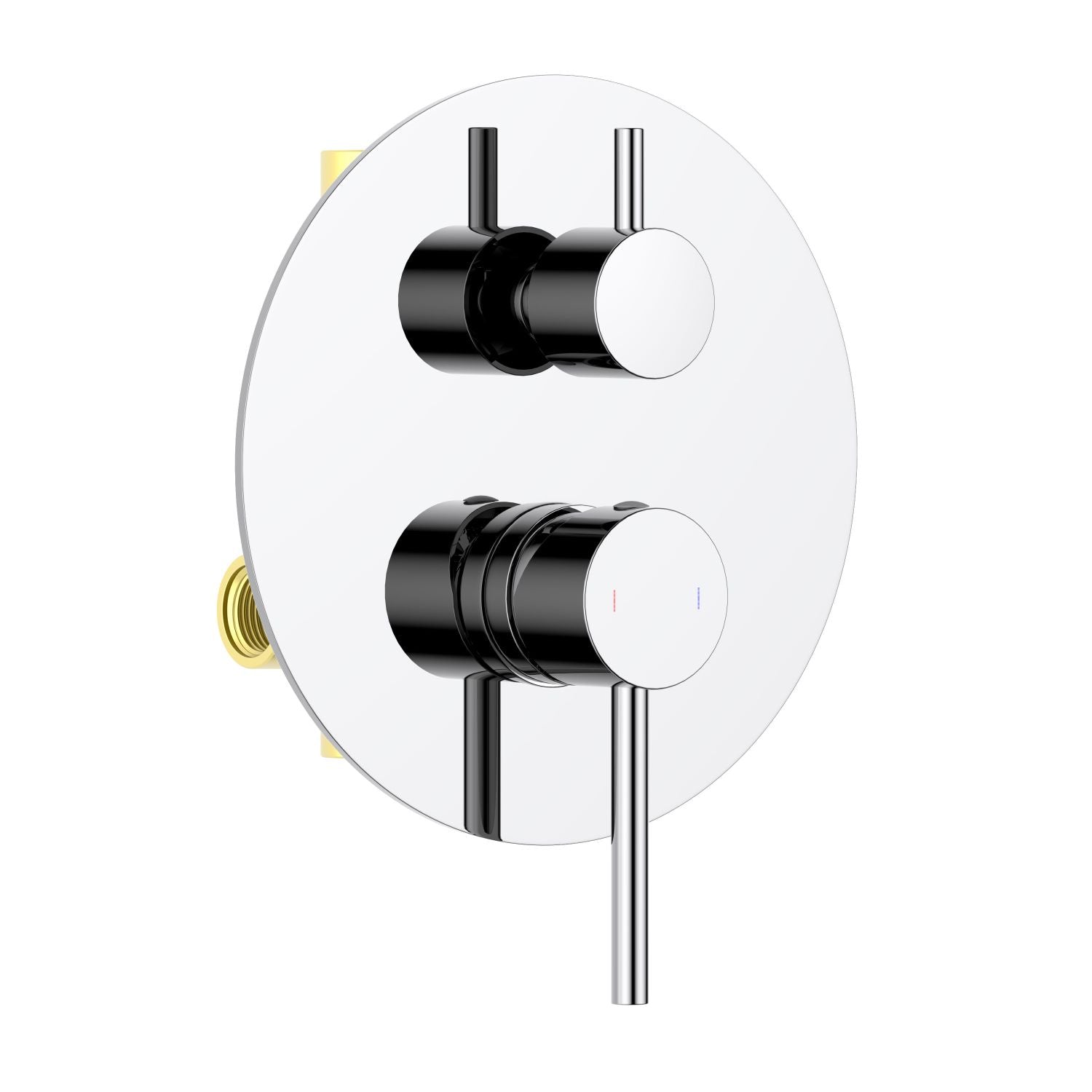Circular Concealed brass shower mixer with 2 outlets VT0912202 – aquavitbath