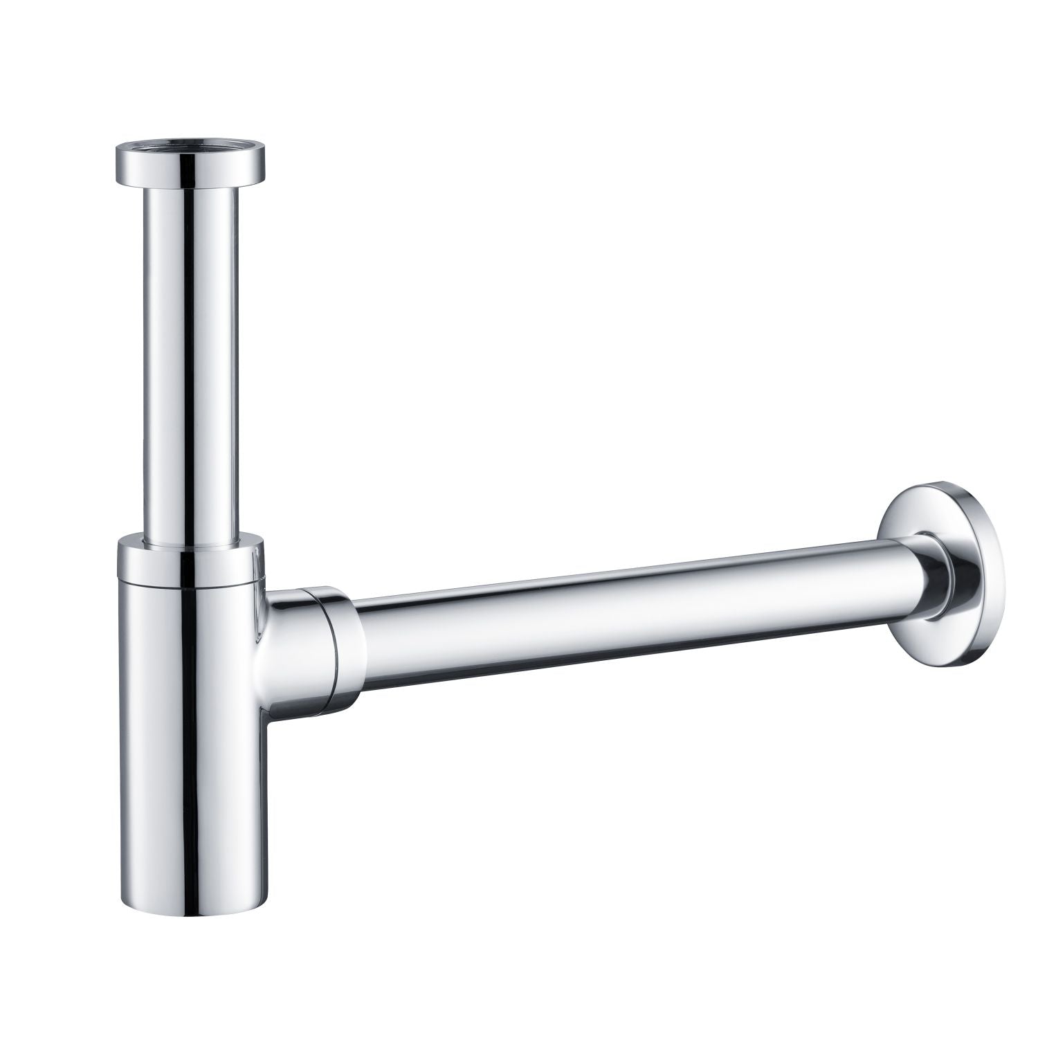 Aquavit Round P Trap 1-1/4" x 1-1/4" Bottle Trap with 30cm stainless s ...