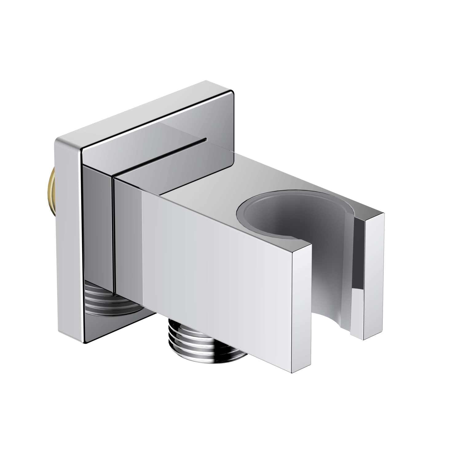 Brass Square wall elbow with shower holder WE11 – aquavitbath