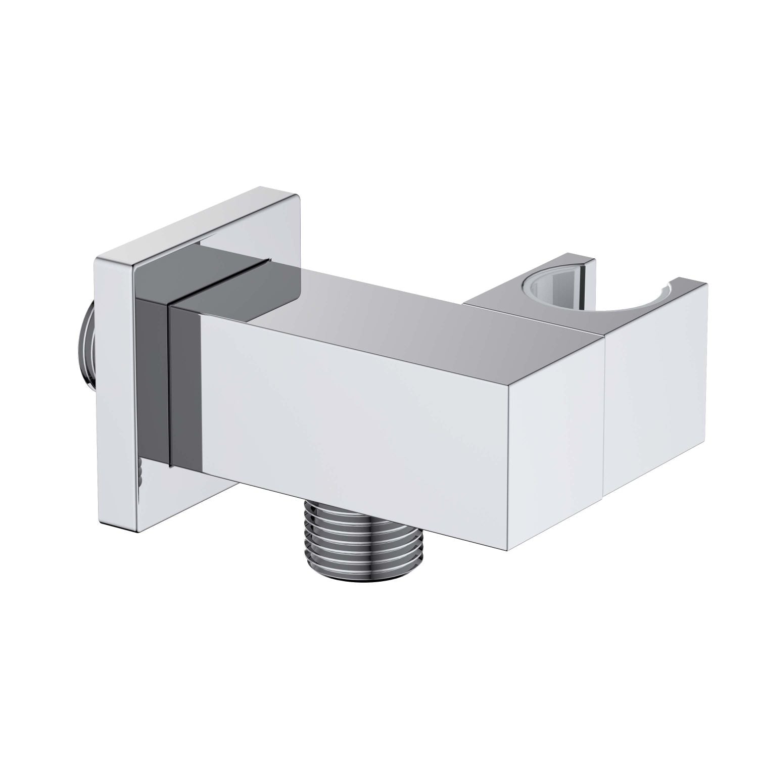 Brass Square wall elbow with shower holder WE12 – aquavitbath